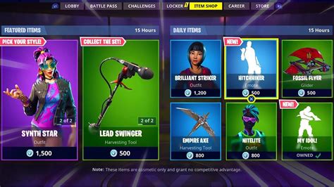 HITCHHIKER MY IDOL STAGE SLAYER SYNTH STAR Item Shop Update In