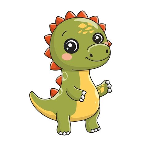 Vector de ilustração de desenhos animados de dinossauros fofos Vetor