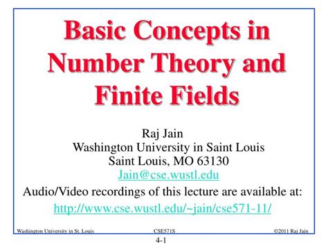 ppt basic concepts in number theory and finite fields powerpoint presentation id 3407191