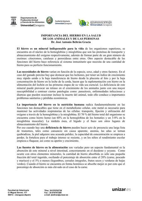 Importancia del Hierro en la Alimentación Aprende Todo de Medicina