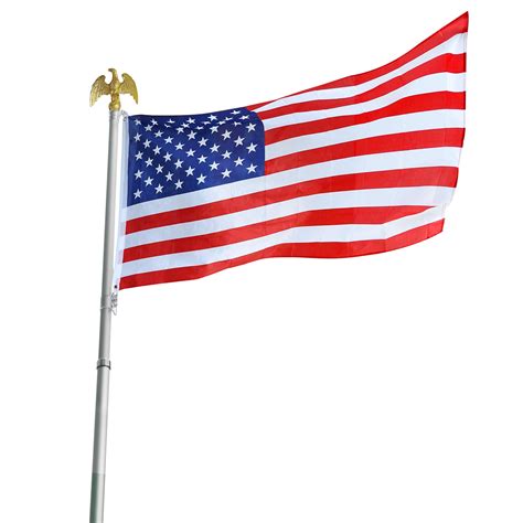 Ft Flag Pole Aluminum Flagpole Kit X American Us Flag Fly