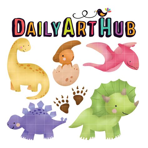 Dinosaurs Clip Art Set Daily Art Hub Graphics Alphabets Svg The Best