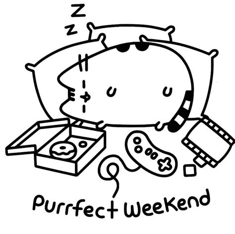 Fise de Colorat cu Pusheen De Înghețată Descărcați imprimați sau
