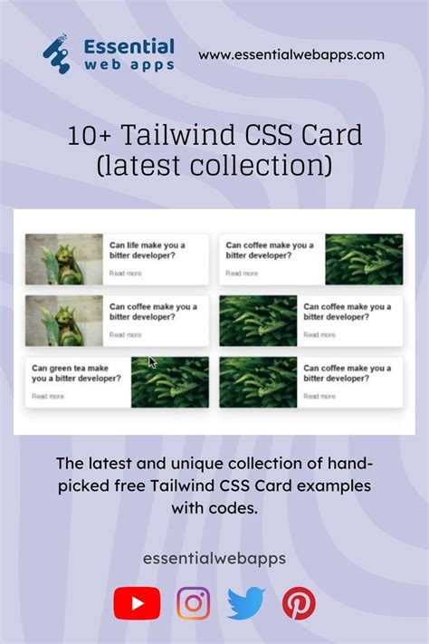 Tailwind Css Card Latest Collection Web Development Design