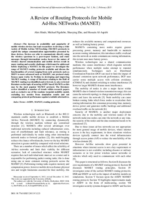 pdf a review of routing protocols for mobile ad hoc networks tadeusz wysocki