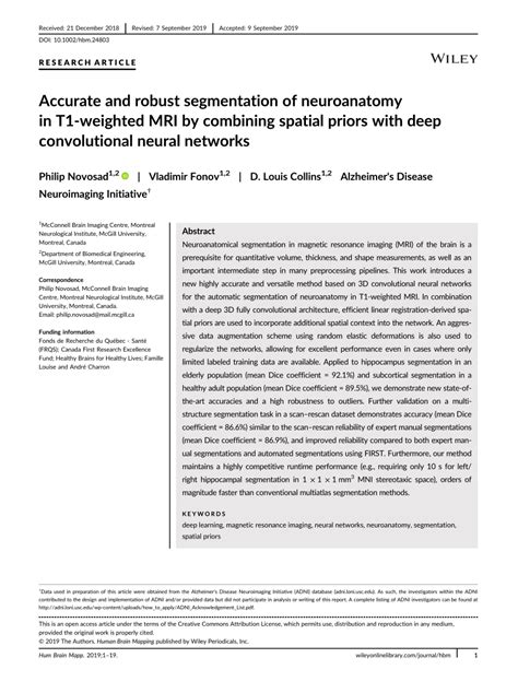 pdf accurate and robust segmentation of neuroanatomy in t1‐weighted mri by combining spatial