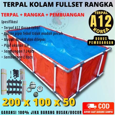 Jual Terpal Kolam Fullset Minimalis Kolam Ikan Terpal Full Set Pipa