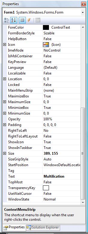 Working With Control Properties In Visual Basic 2008l