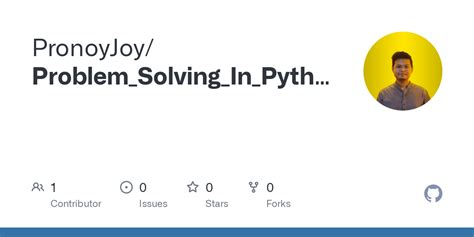 GitHub PronoyJoy Problem Solving Python