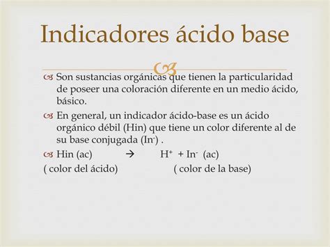 PPT Indicadores ácido base PowerPoint Presentation free download