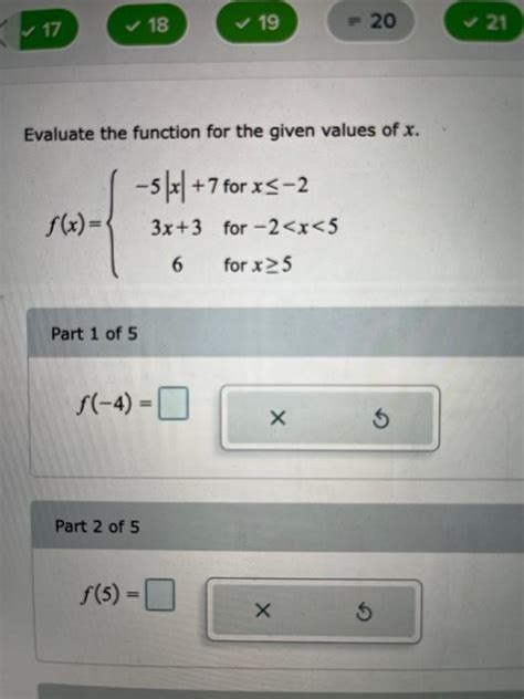 [solved] evaluate the function for the given values of x