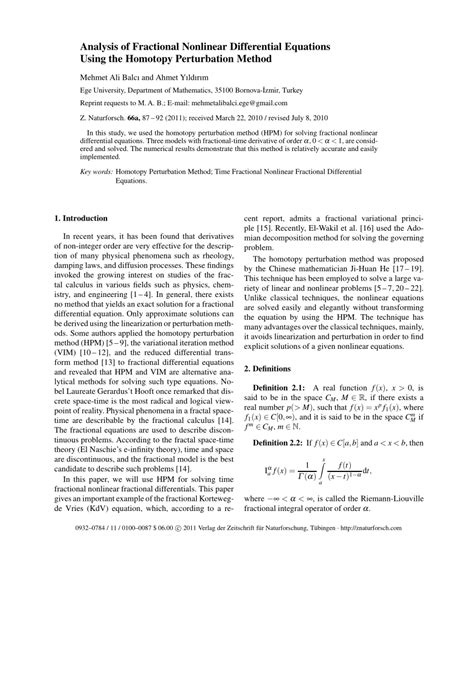pdf analysis of fractional nonlinear differential equations using the homotopy perturbation method