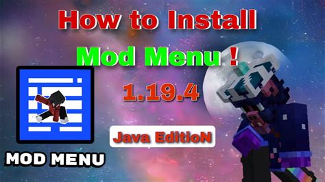 how to download and install mod menu minecraft java edition 1 19 4 version onemodifier yt