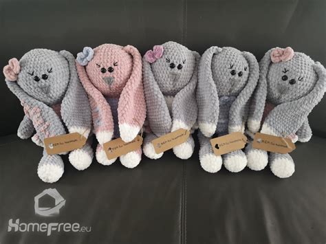 Króliczek maskotka rękodzieło miś przytulanka na szydełku handmade