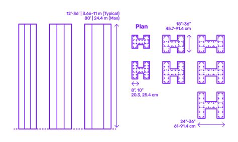 Concrete Column I Section Dimensions Drawings Dimensions
