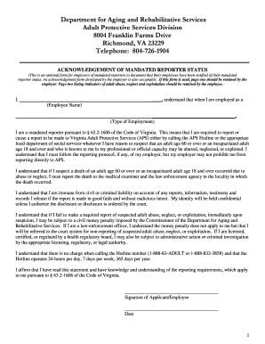 Fillable Online Dss Virginia Mandated Reporters Training Resources