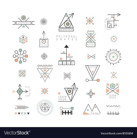 Set Of Minimal Geometric Shapes Royalty Free Vector Image