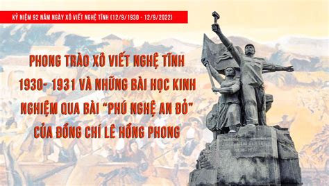 Phong trào Xô viết Nghệ Tĩnh 1930 1931 và những bài học kinh nghiệm