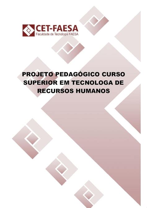 PDF PROJETO PEDAGÓGICO CURSO SUPERIOR EM TECNOLOGA DE PROJETO