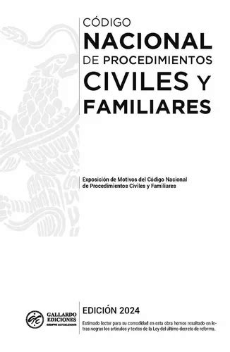 Código Nacional De Procedimientos Civiles Y Familiares 2023 2024