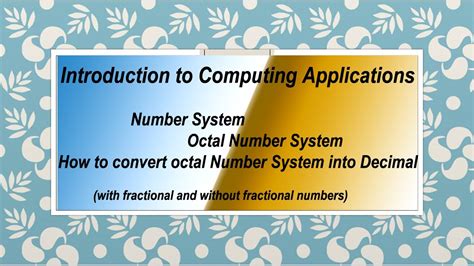 Define Octal Number System How To Convert Octal Number System In To