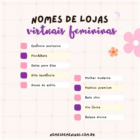 Nomes De Lojas Virtuais Femininas
