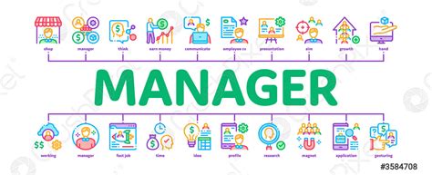 Account Manager Work Minimal Infographic Banner Vector Stock Vector