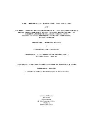 Fillable Online COPIA UCITS PORTFOLIOS ICAV Fax Email Print PdfFiller