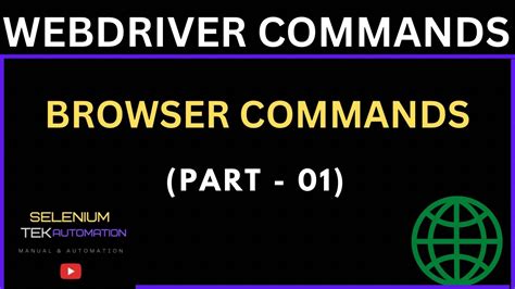 selenium webdriver commands browser commands part 01 youtube