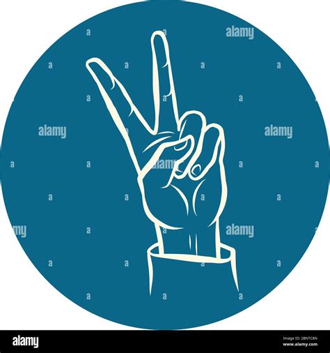 Sieg Handzeichen Signal Stock Vektorgrafiken Kaufen Alamy