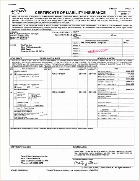 Acord Form And Fillable Printable Forms Free Online