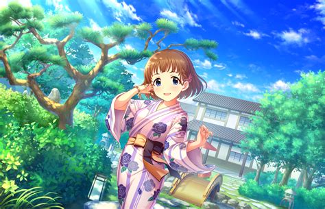 Safebooru Blue Eyes Blush Brown Hair Idolmaster Cinderella Girls Starlight Stage Kudou Shinobu
