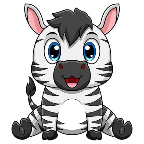Premium Vector Cute Baby Zebra Cartoon Sitting