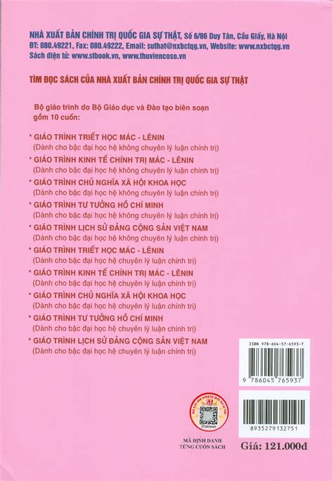 Giáo Trình Triết Học Mác Lênin Dành Cho Bậc Đại Học Hệ Chuyên Lý