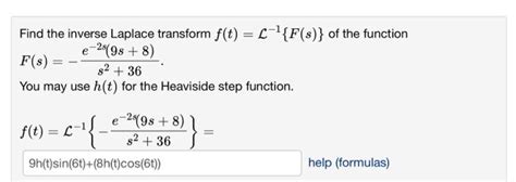 Solved Find The Inverse Laplace Transform F T L1 F S Of Chegg