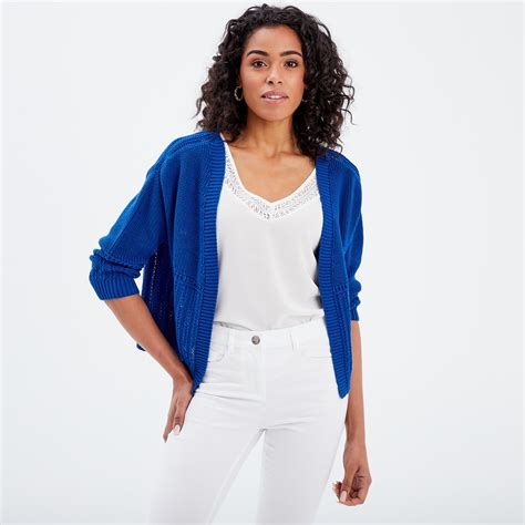 Gilet Manches Longues Bleu Electrique Femme Vibs