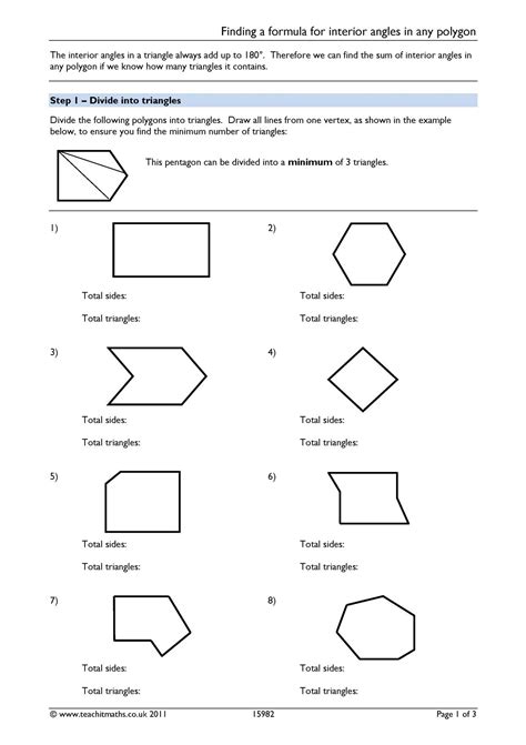 Exterior Angles Of A Polygon GCSE Maths Revision Guide Worksheets