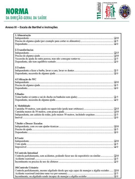 Indice De Barthel Para Imprimir