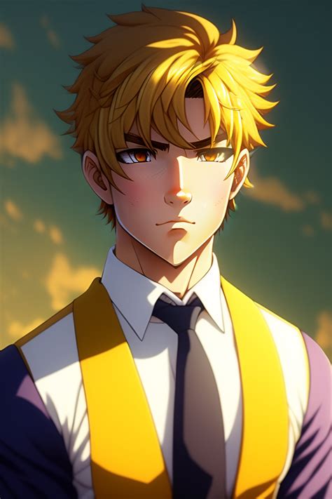 Anime Guy With Blond Hair And Blue Eyes
