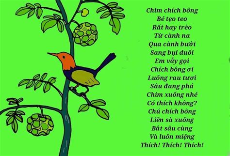 Bài Thơ Chim Chích Bông Nội Dung Hình Ảnh Giáo Án