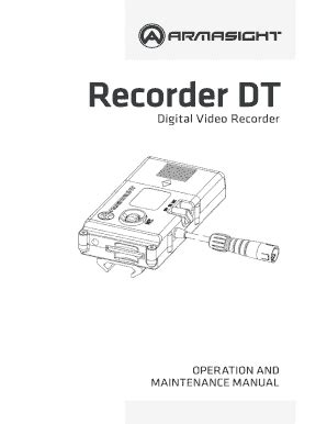 Fillable Online Recorder DT BArmasightb Fax Email Print PdfFiller
