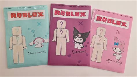 Roblox Sanrio Outfits Blind Bag Paper Cinnnamoroll Kuromi My Melody