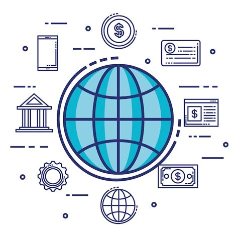 Fintech Establece Iconos Planos Vector Premium