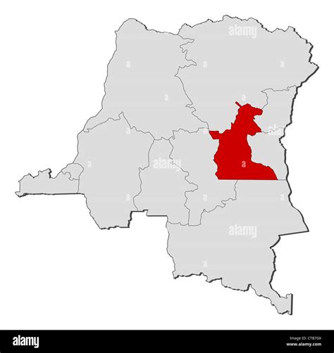 Political Map Of Democratic Republic Of The Congo With The Several
