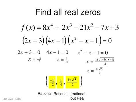 finding zeros of polynomials ppt download