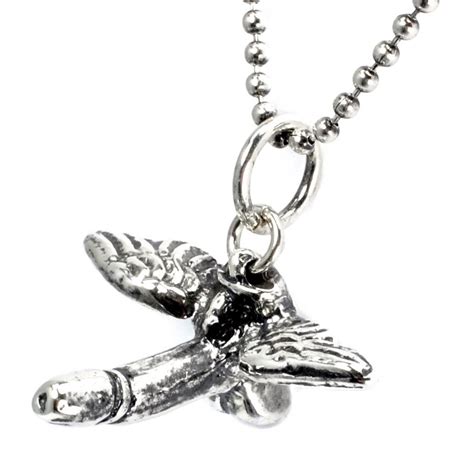 Flying Penis Pendant In Sterling Silver On Ball Chain — Michael Raymond Jewelry