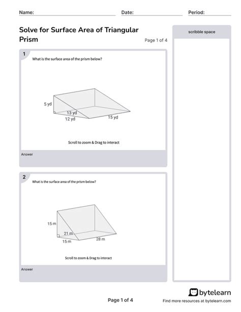 Surface Area Of Prisms Worksheet Education Worksheets Library