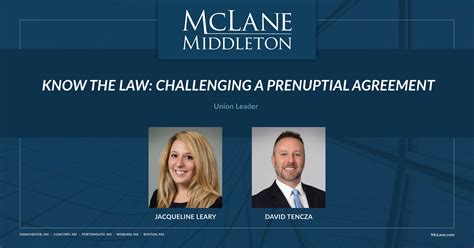 Know The Law Challenging A Prenuptial Agreement McLane Middleton