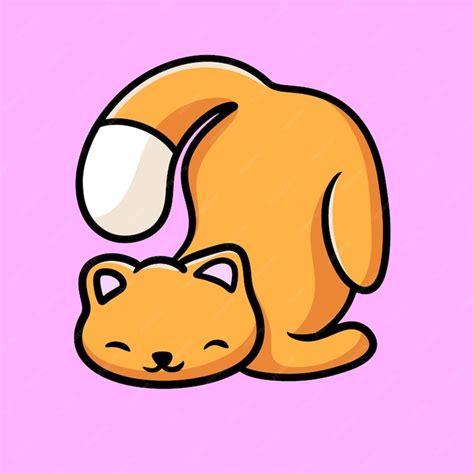 Premium Vector Cat Cartoon Mascot Design Cute Flat Design Logo Funny Happiness