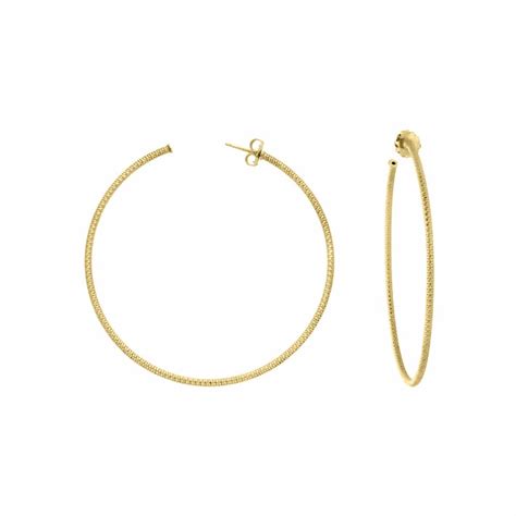 Boucles D Oreilles Cr Oles Argent Dor Moyen Mod Le Diamant Alba